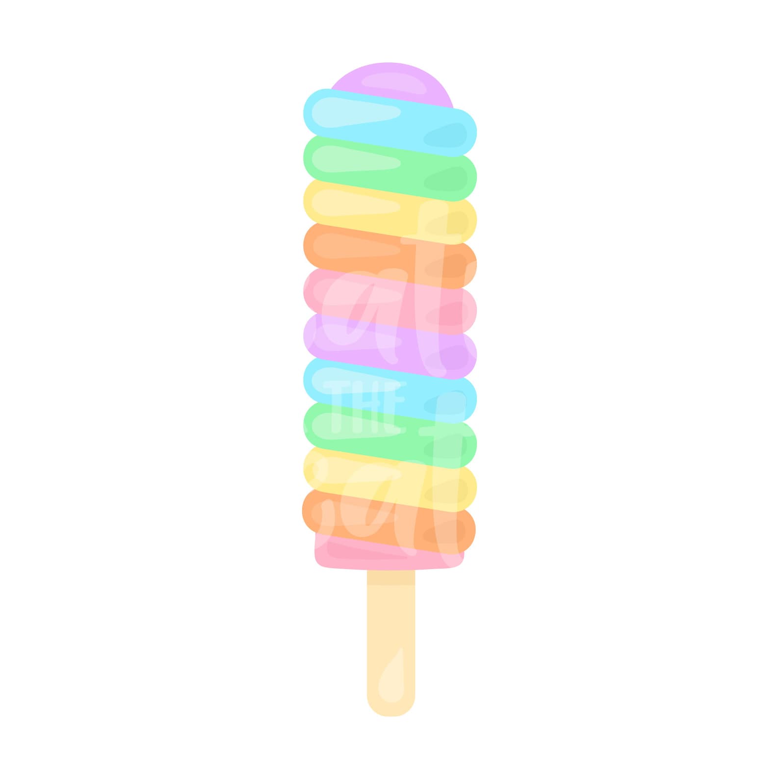 Pastel Popsicle Clipart - Rainbow Summer Ice Cream, Orange Creamsicle ...