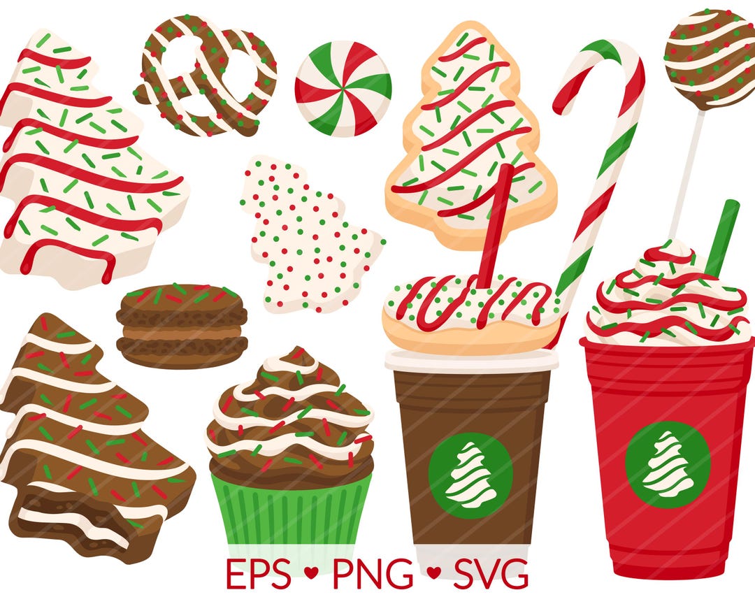 Christmas Tree Cake Clipart - SVG, PNG, EPS Images - Christmas Baking ...