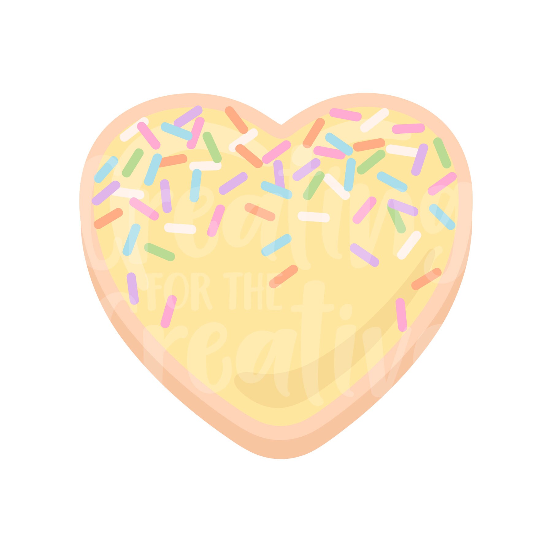 Conversation Heart Cookie Clipart - Valentine's Day Baking, Dessert ...