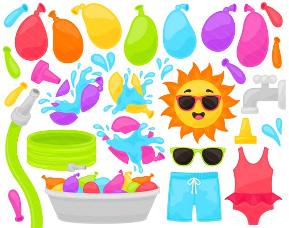 Water Balloon PNG Clipart 4th of July Pool Party Summer Fun | Etsy