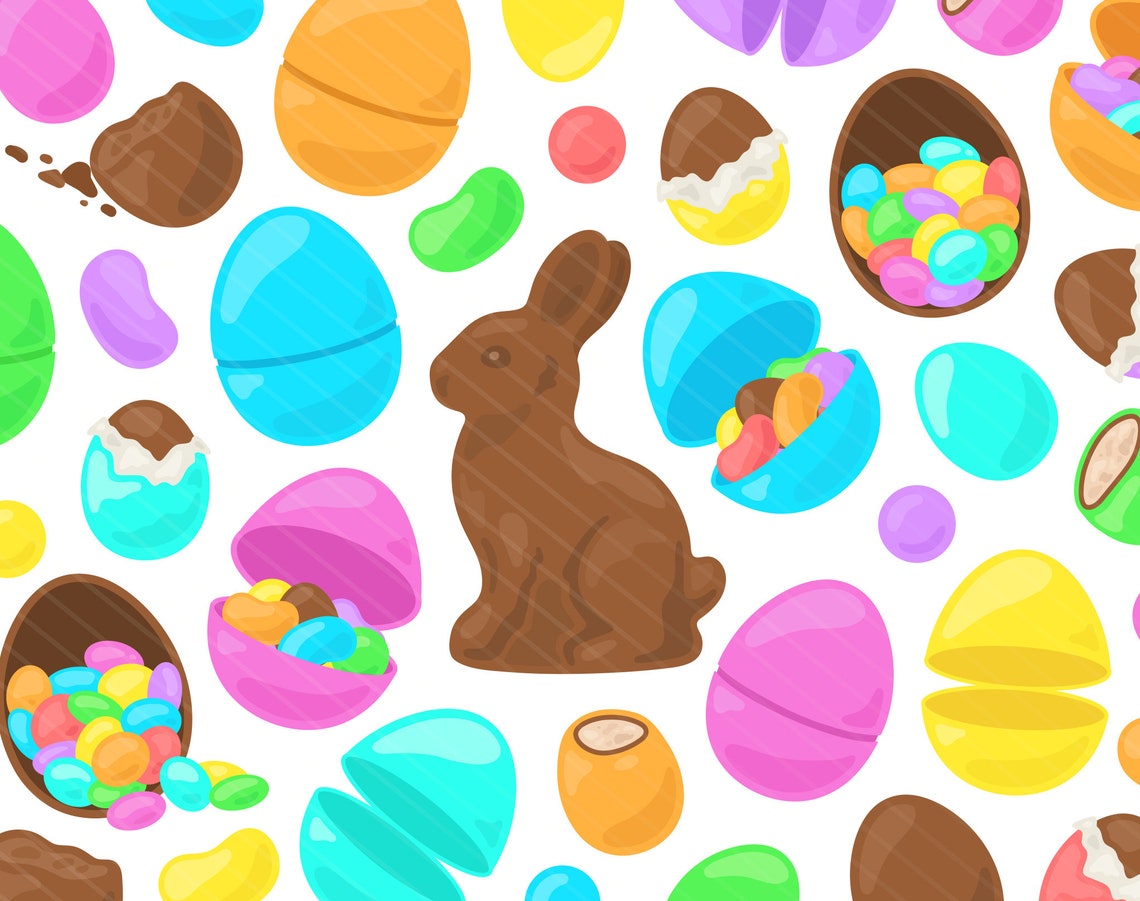 Easter Candy PNG Clipart - Chocolate Bunny, Plastic Eggs Digital Images ...
