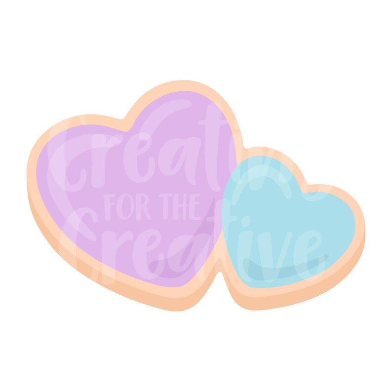 Conversation Heart Cookie Clipart - Valentine's Day Baking, Dessert ...