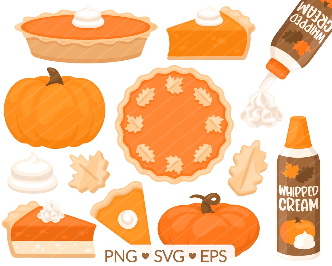 Pumpkin Pie Clipart - SVG, PNG, EPS Images - Pumpkin Spice Autumn Fall ...