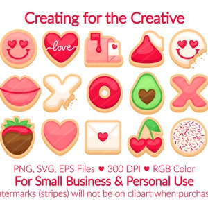Valentine Cookie Clipart SVG, PNG, EPS Images Valentine's Day Cookie ...