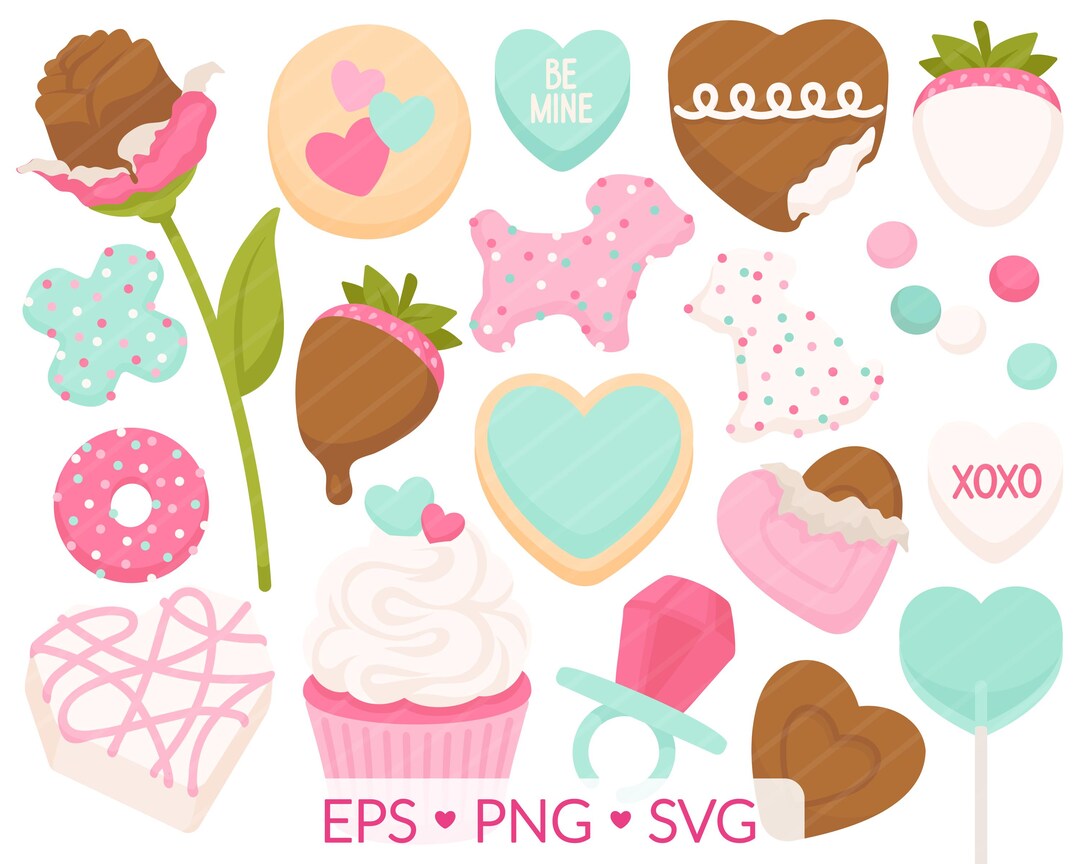 Valentine Treat Clipart - SVG, PNG, EPS Images - Valentine's Day ...