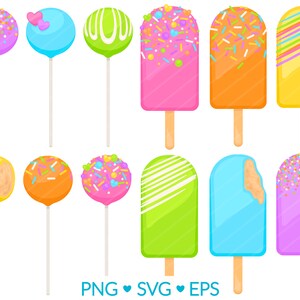 Rainbow Cake Pop Clipart SVG, PNG, EPS Images Cakesicle Clip Art ...