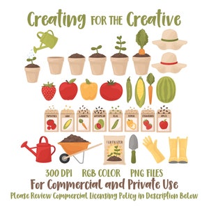 Vegetable Garden Clipart, Spring Summer Garden Clip Art, Plant Clipart ...