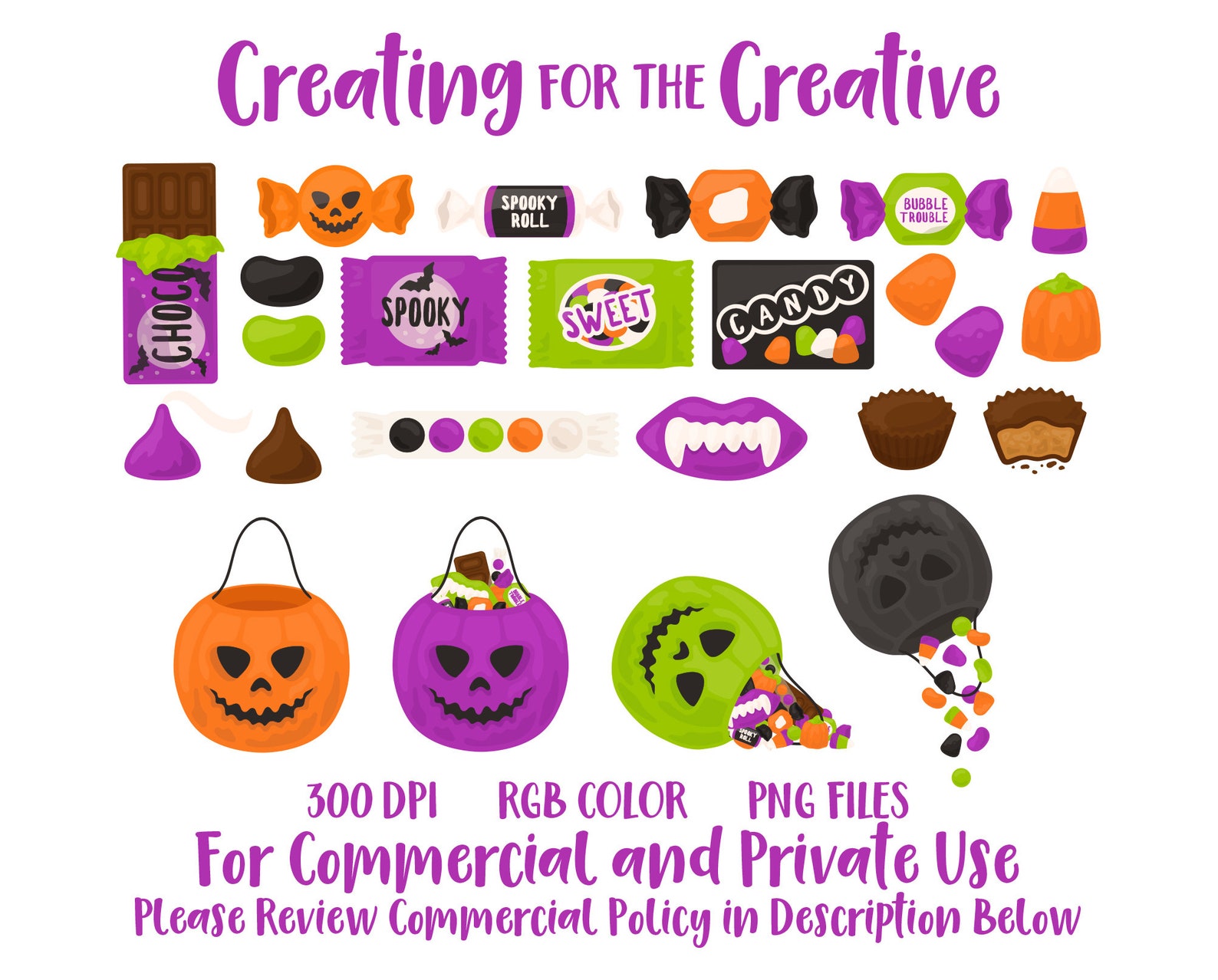 Halloween Candy Trick or Treat Clipart Candy Bar Chocolate - Etsy