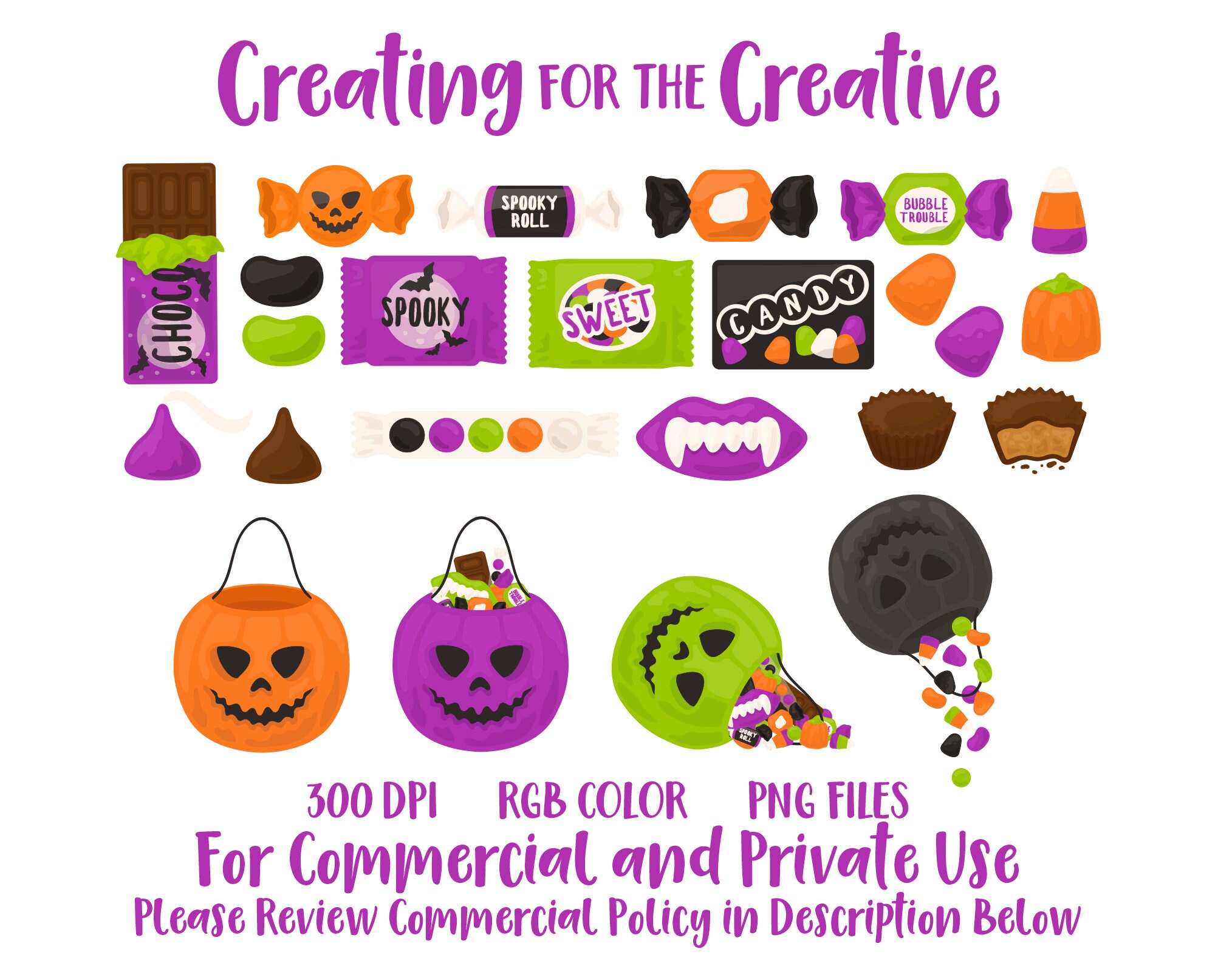 Halloween Candy Trick or Treat Clipart Candy Bar Chocolate - Etsy