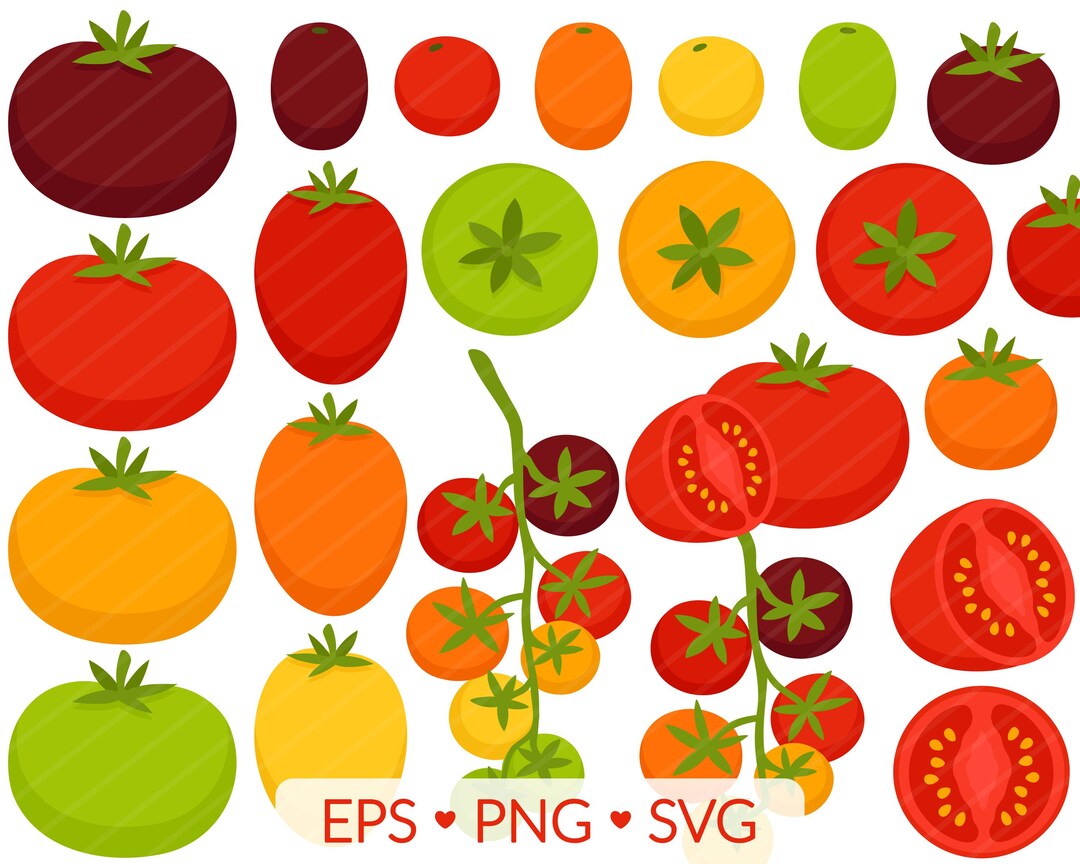 Tomato Clipart - SVG, PNG, EPS Images - Vegetable Fruit Garden ...