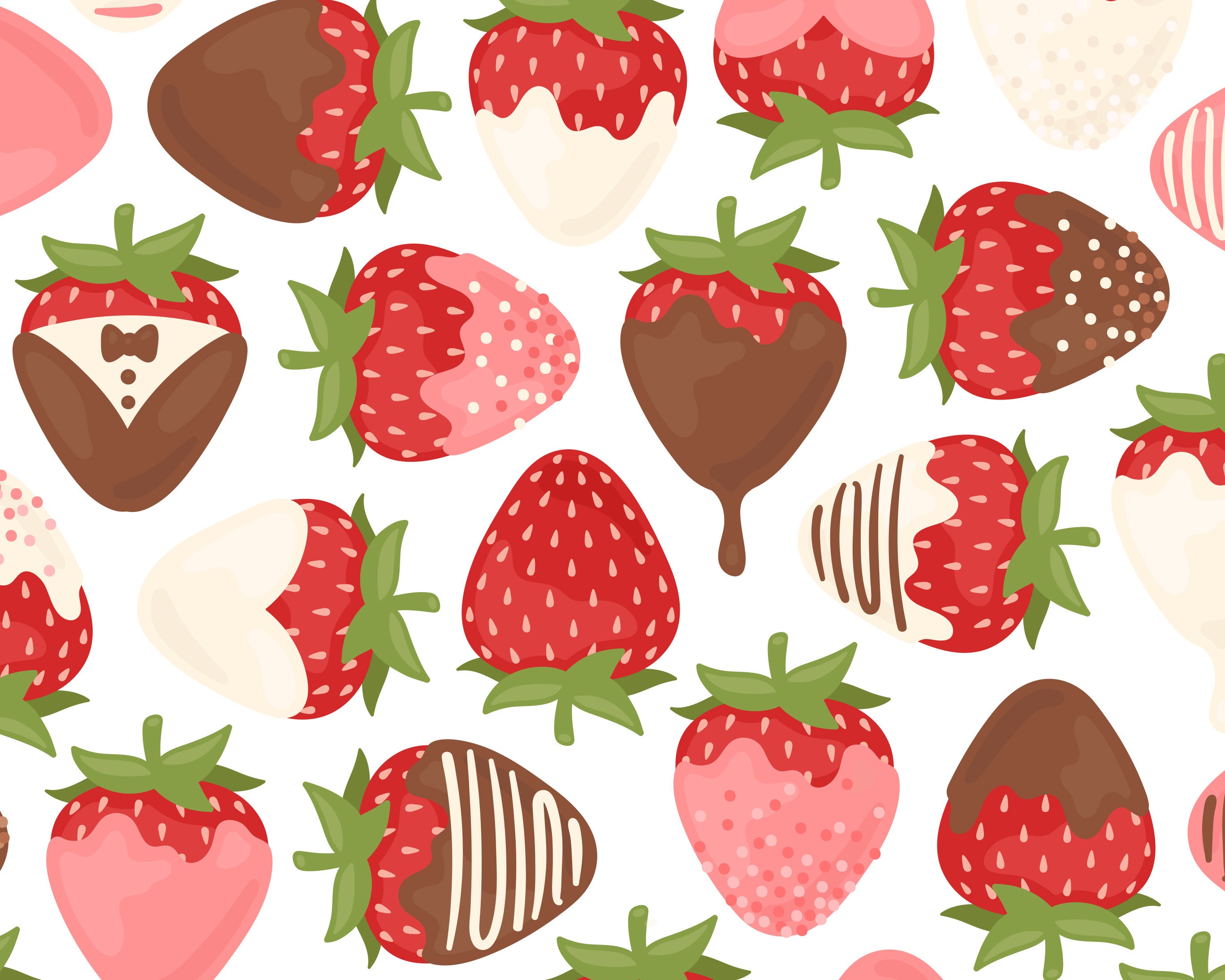Chocolate Covered Strawberry Clipart Valentine Wedding - Etsy