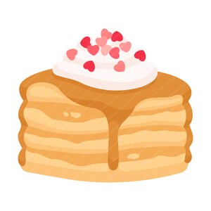 Valentine Treat Clipart – Strawberry Shortcake, Pancakes, Cookies (SVG ...