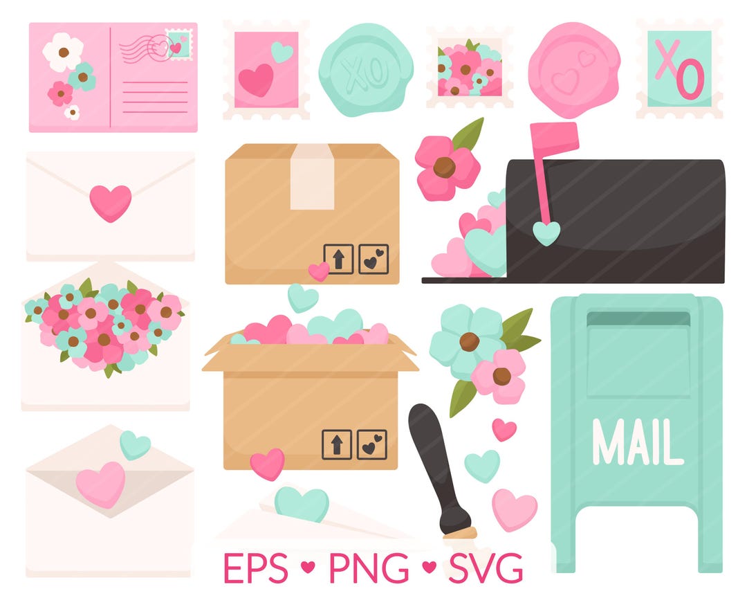 Valentine Love Letter Clipart – PNG, SVG, EPS Images (digital Download ...