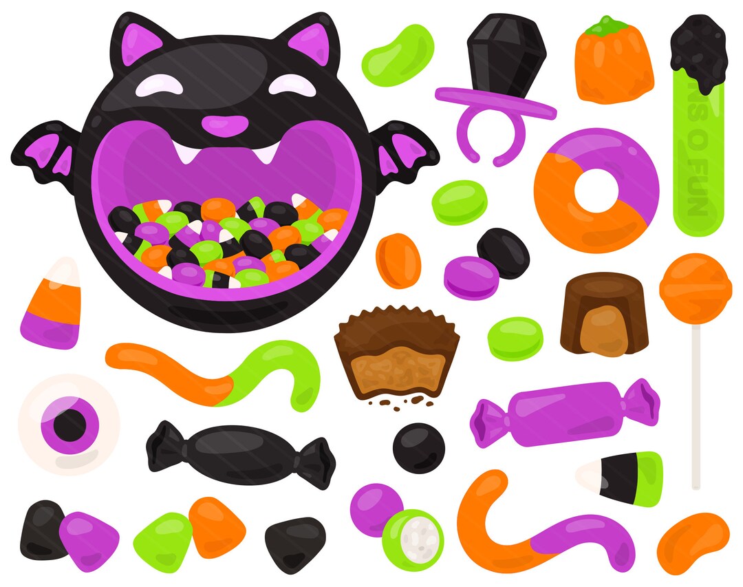 Bat Halloween Candy PNG Clipart Batty Candy Bowl Spooky - Etsy México