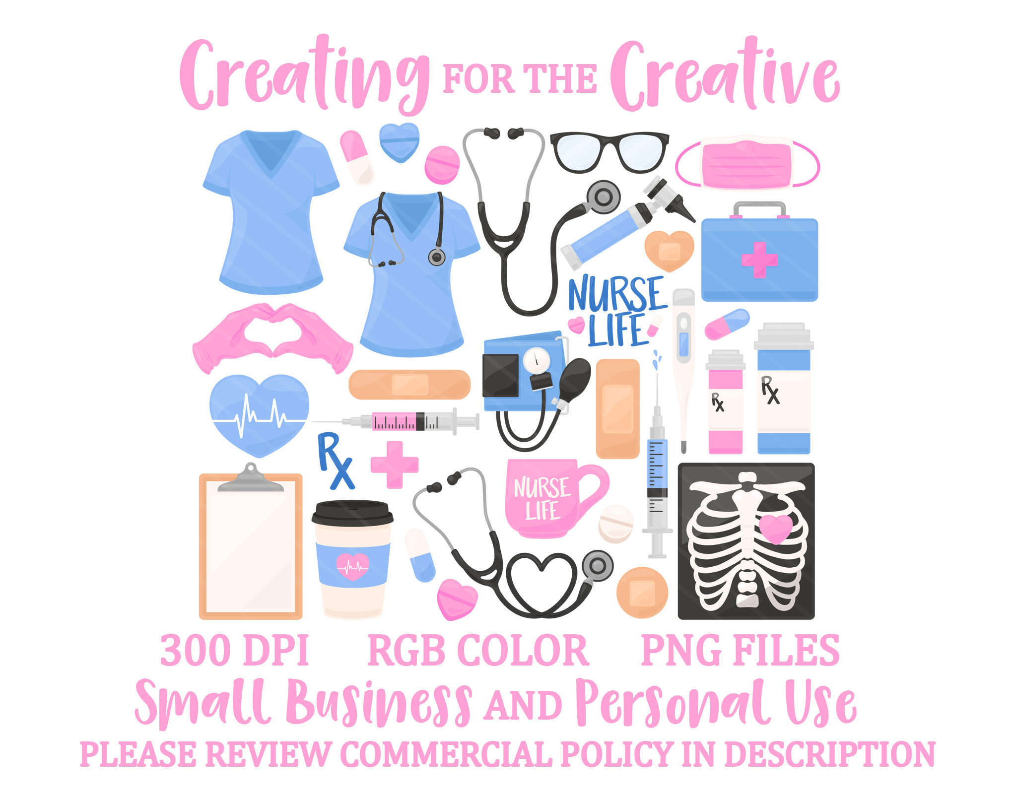 Nursing PNG Clipart – Blue & Pink Scrubs, Nurse Life Digital Images ...