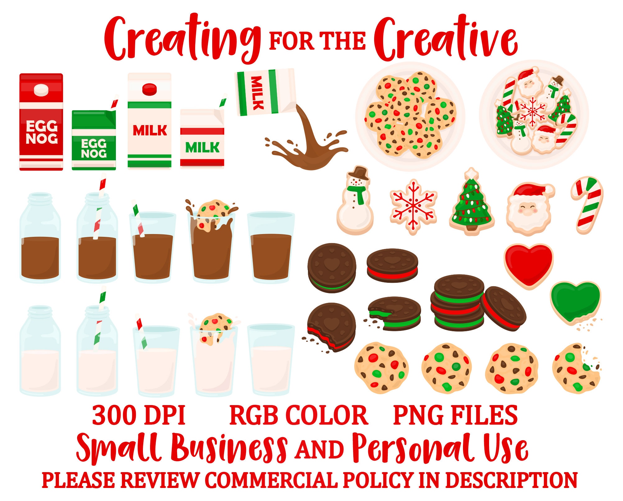 Christmas Milk & Cookies PNG Clipart Dessert Baking Oreo - Etsy