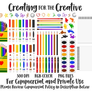 Kiddie Art Supplies Clipart - Crayon Marker Paint Children's Back to ...