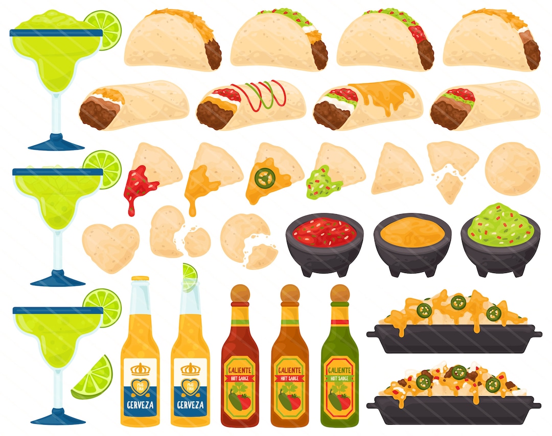 Tex Mex Food PNG Clipart- Mexican Food Margarita Cerveza Beer Chips Dip ...