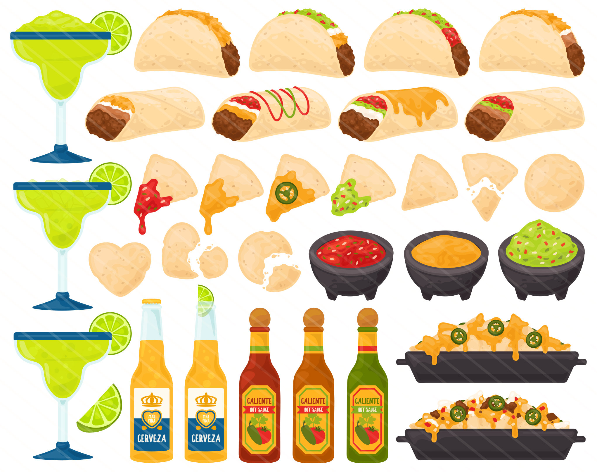Tex Mex Food PNG Clipart Mexican Food Margarita Cerveza Beer - Etsy