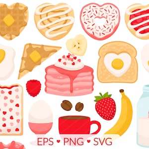 Valentine Breakfast Clipart – Food Illustrations, SVG, PNG, EPS ...