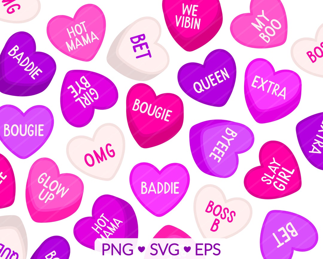 Conversation Heart Clipart SVG, PNG, EPS Images Valentine's Day ...