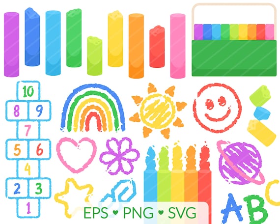 Sidewalk Chalk Drawing Clipart