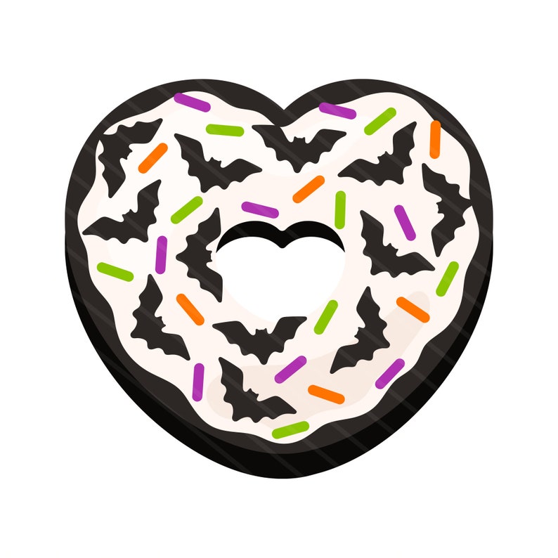 Halloween Coffee Donut PNG Clipart Spooky Doughnut Ghost Bat - Etsy