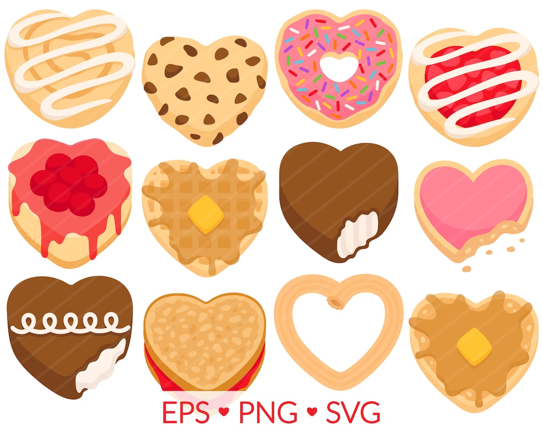Heart Sweet Food Clipart - SVG, PNG, EPS Images - Valentine's Day ...