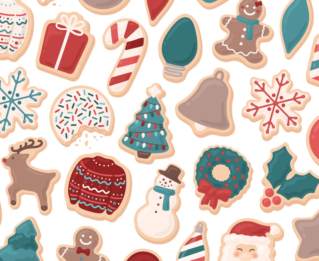 Blue Christmas Cookie Clipart, Santa Clipart, Snowman Clipart, Ugly ...