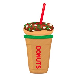 Christmas Dunk Donut Coffee Clipart SVG, PNG, EPS Images Christmas ...