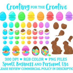 Bright Easter Candy Clipart, Easter Bunny Clipart, Chocolate Candy Clip ...
