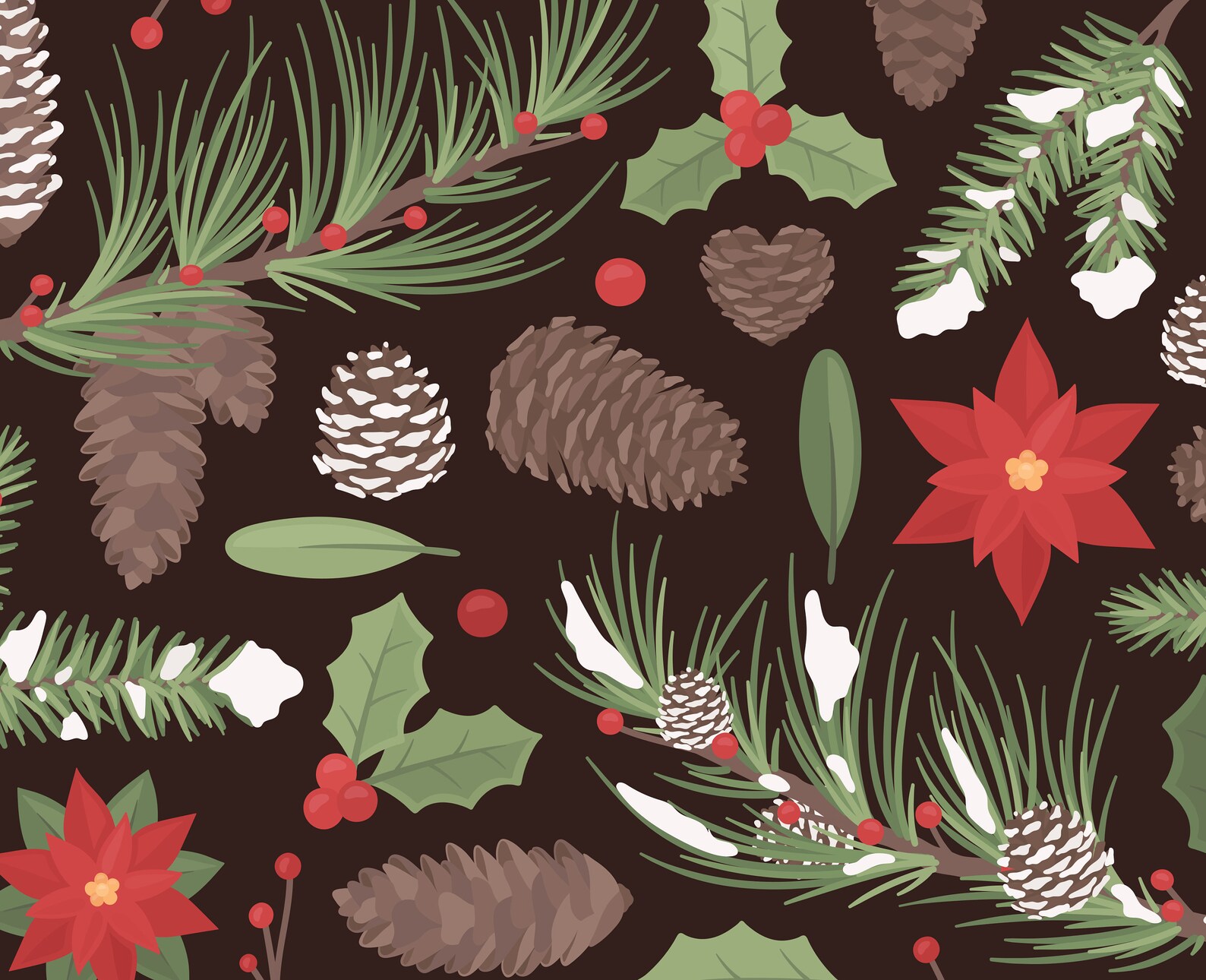 Christmas Pine Cones Clipart Illustration Christmas | Etsy