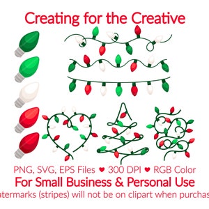 Christmas Light Clipart- SVG, PNG, EPS Images - Merry Christmas Tree ...