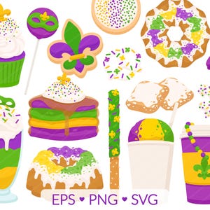Mardi Gras Treat Clipart - SVG, PNG, EPS Images - Carnival Fat Tuesday ...