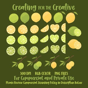 Lemon & Lime Clipart, Citrus Clipart, Lemon Clipart, Lime Clipart ...