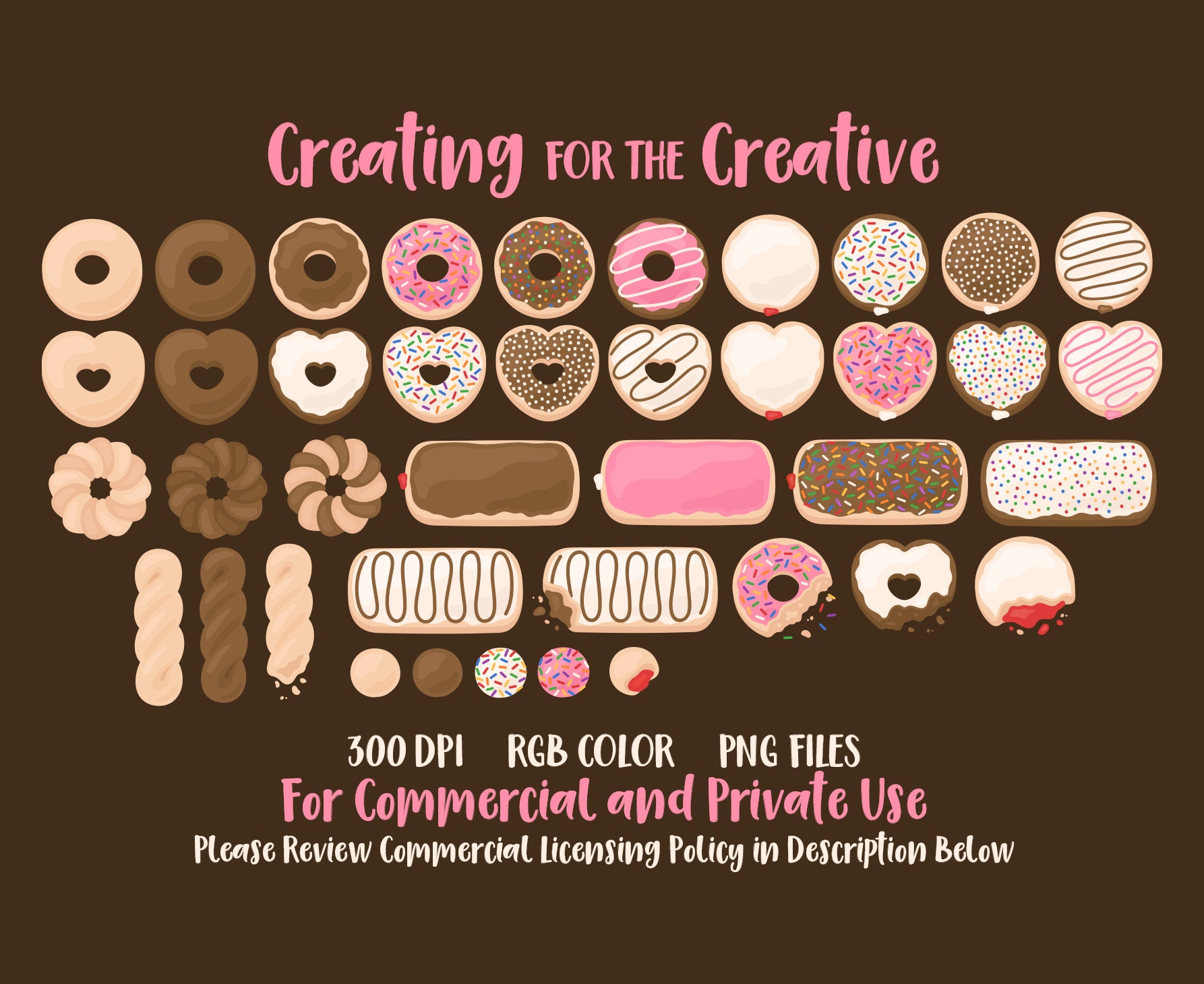 Donut Clipart Doughnut Dessert Treat Baking Clip Art - Etsy Canada