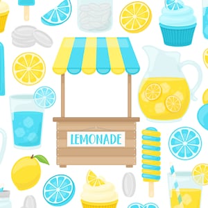 Blue Lemonade Stand Clipart, Lemon Clip Art, Spring Clipart, Summer ...