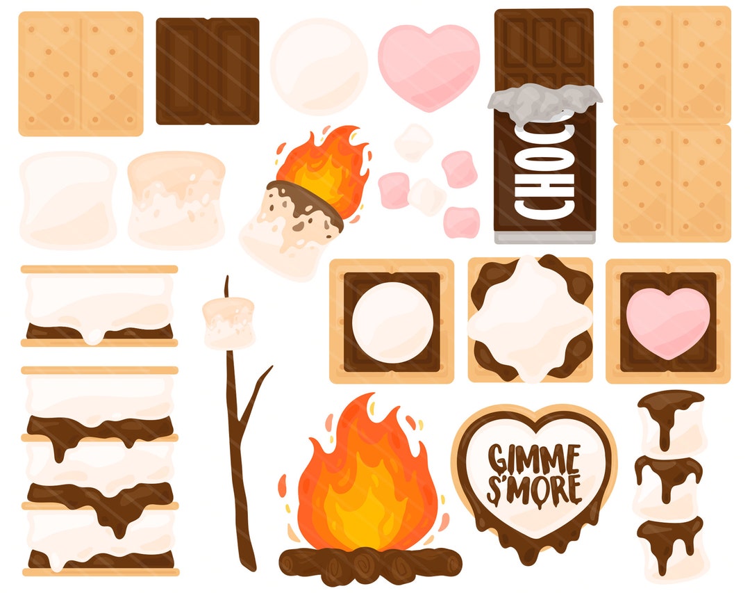 Smores PNG Clipart – Summer Fun Campfire Digital Images, Marshmallow ...