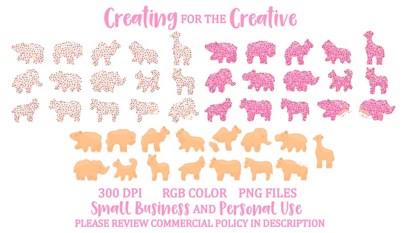 Frosted Animal Cracker PNG Clipart – Pink Circus Animal Cookie Digital ...