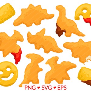Dinosaur Nugget Clipart SVG, PNG, EPS Images Dino Nuggies, Stegosaurus ...