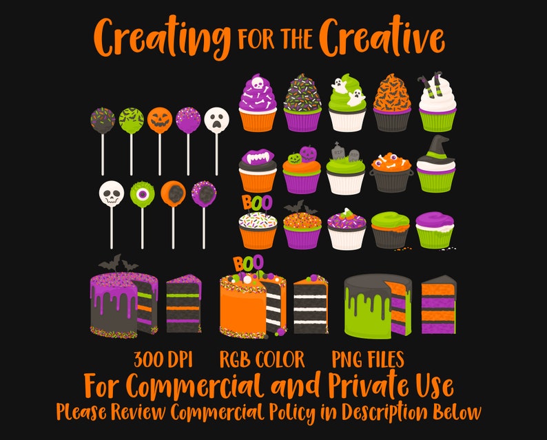 Halloween Cake Clipart Spooky Haunted Cupcake Clip Art Ghost | Etsy