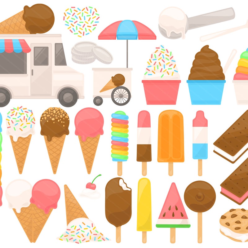 Ice Cream Truck Clipart - Etsy