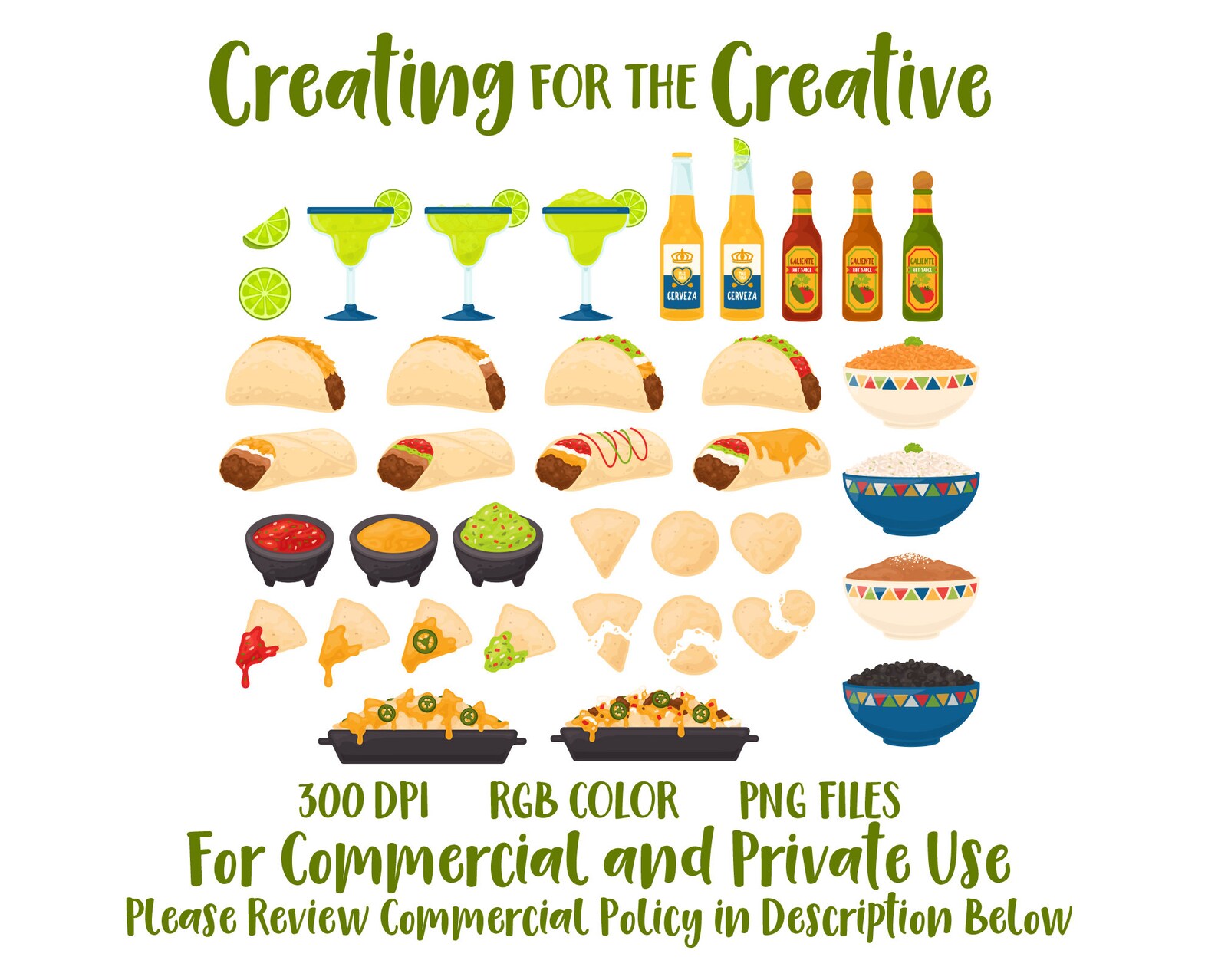 Tex Mex Food PNG Clipart Mexican Food Margarita Cerveza Beer | Etsy