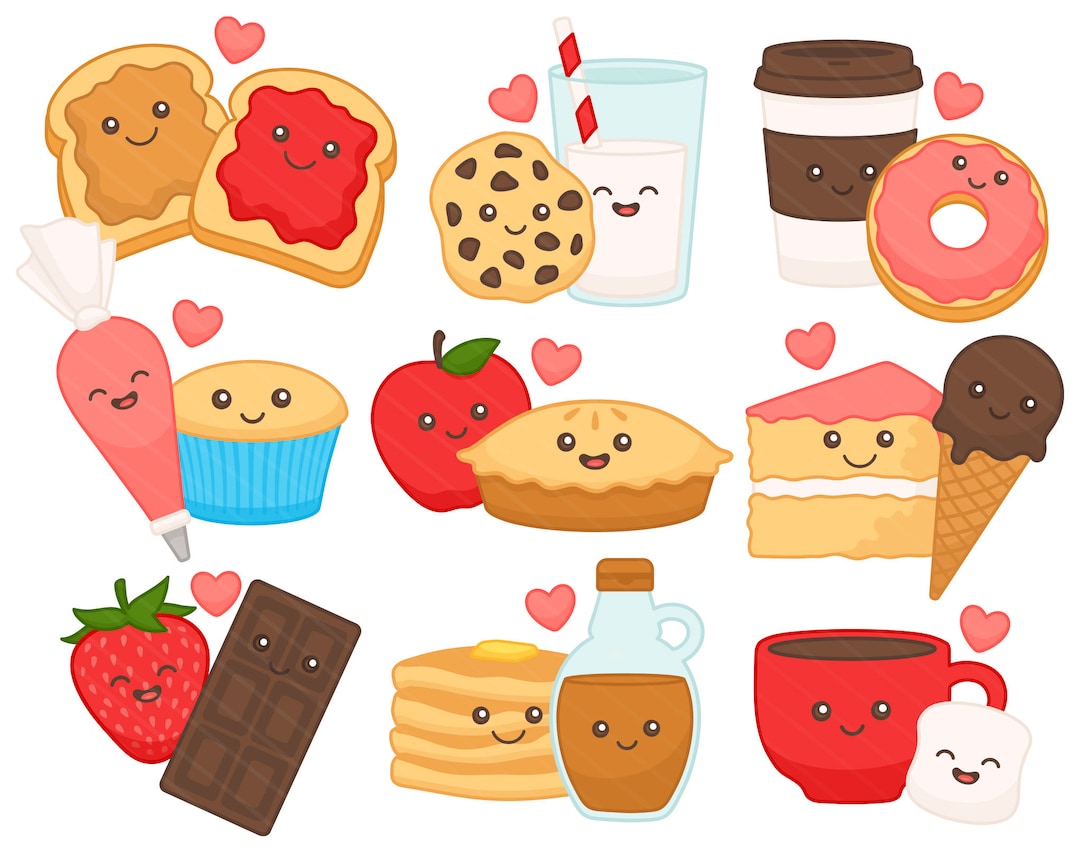 Kawaii Sweet Food Pairs PNG Clipart - We Go Together Like Valentine's ...