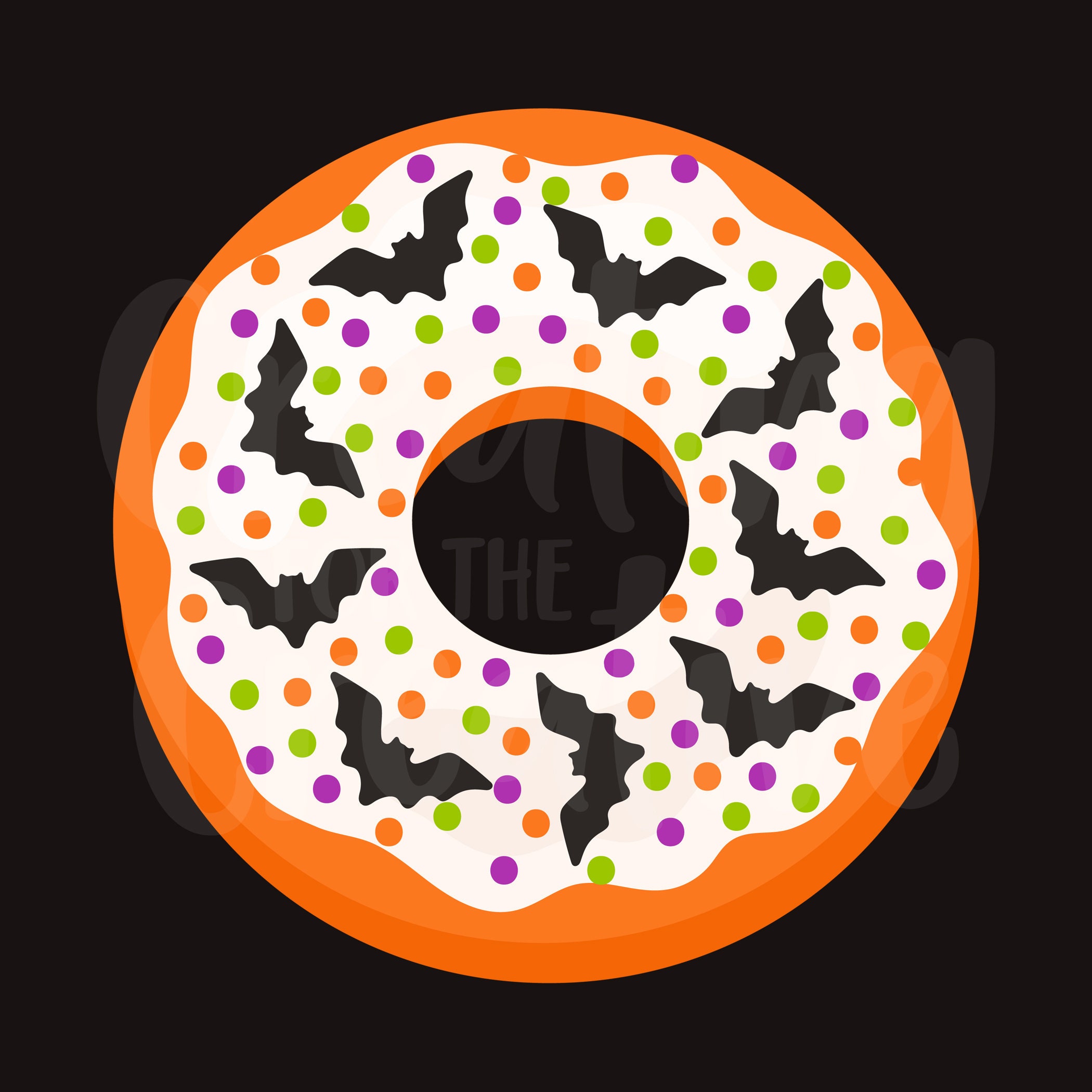 Halloween Donut Clipart - Spider Bat Cruller Breakfast Pastry Fall ...
