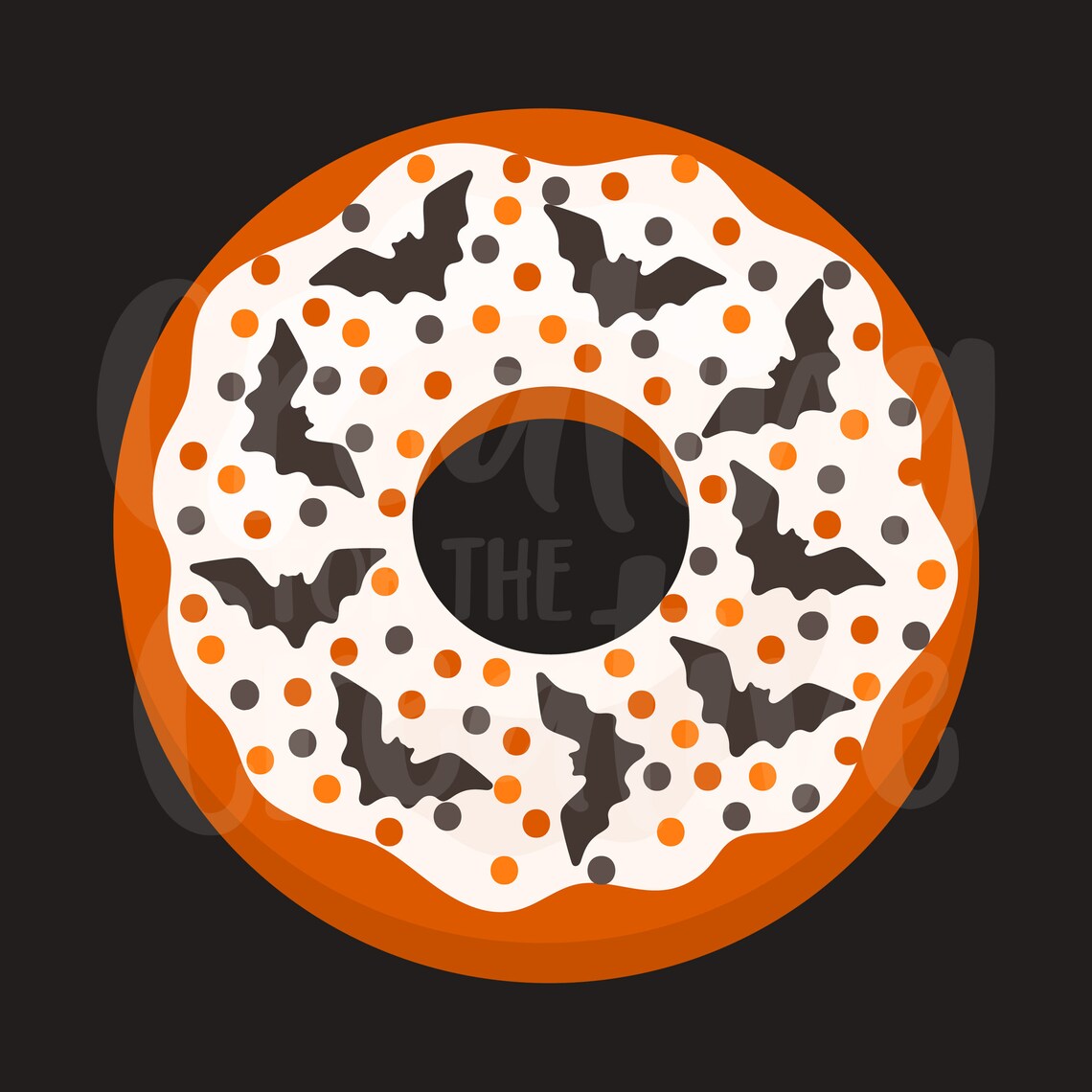 Spooky Halloween Donut Clipart Spider Bat Cruller Breakfast | Etsy
