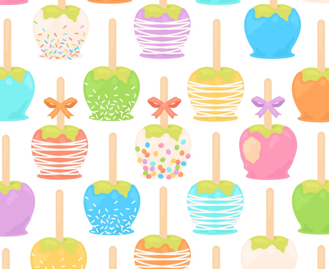 Candy Apple Clipart, Rainbow Caramel Apples (PNG, Digital Download) - Etsy