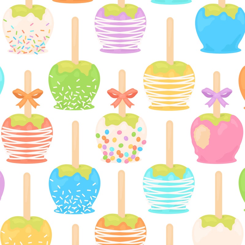 Red Candy Apple Clipart - Etsy