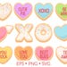 Conversation Heart Cookie Clipart – Valentine's Day PNG, SVG, EPS ...