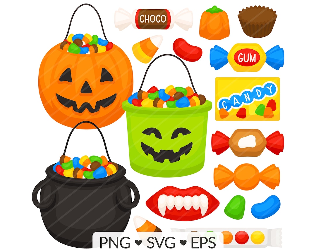 Halloween Candy Clipart - SVG, PNG, EPS Images - Halloween Treat ...